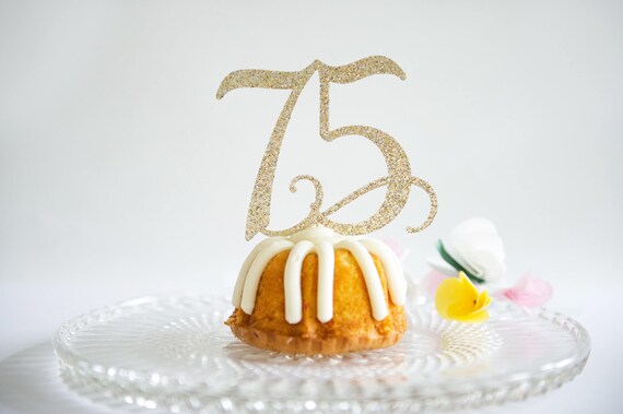 Bling Numbers 75 Standing Cake 1 Pack Happy 75th Birthday Cake Topper