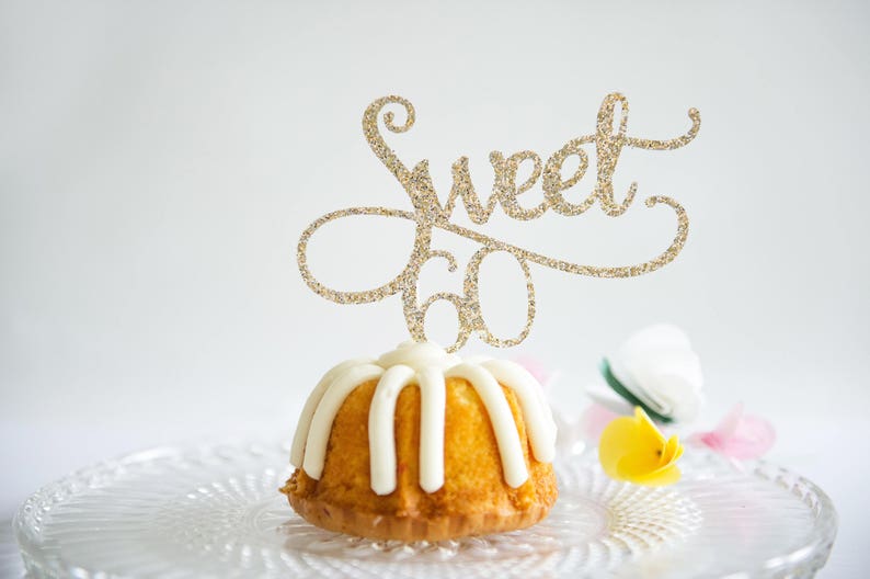 Sweet 60 Happy Birthday Cake Topper Sixty Years Party - Etsy