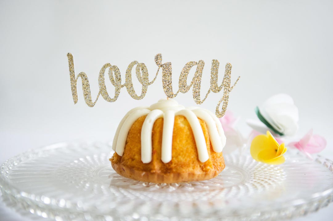 Hooray Cake Topper for Baby Shower, Wedding Couple, Graduation Party ...