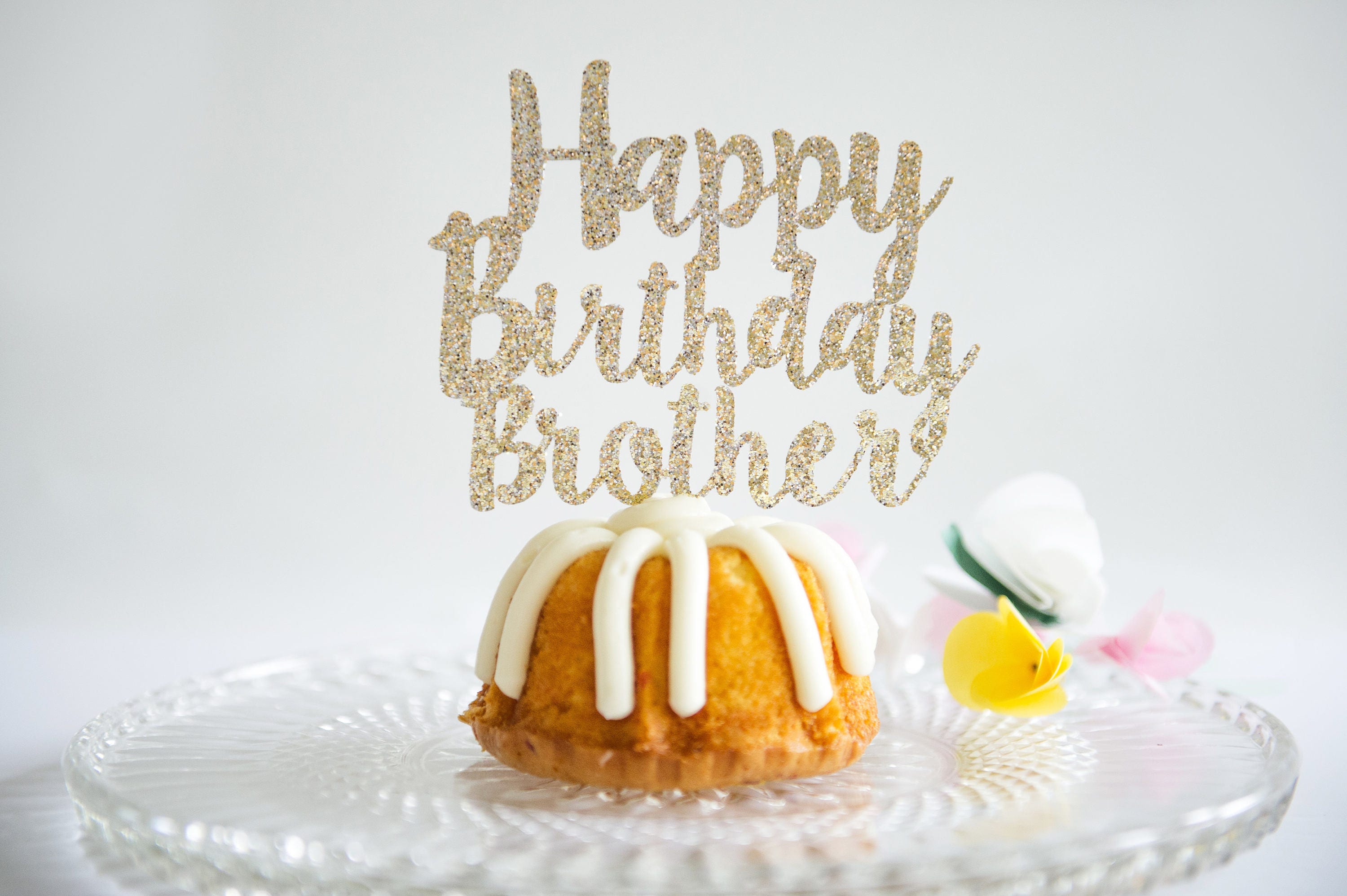Happy Birthday Brother Cake Topper: Glitzer Party Dekoration - Etsy.de