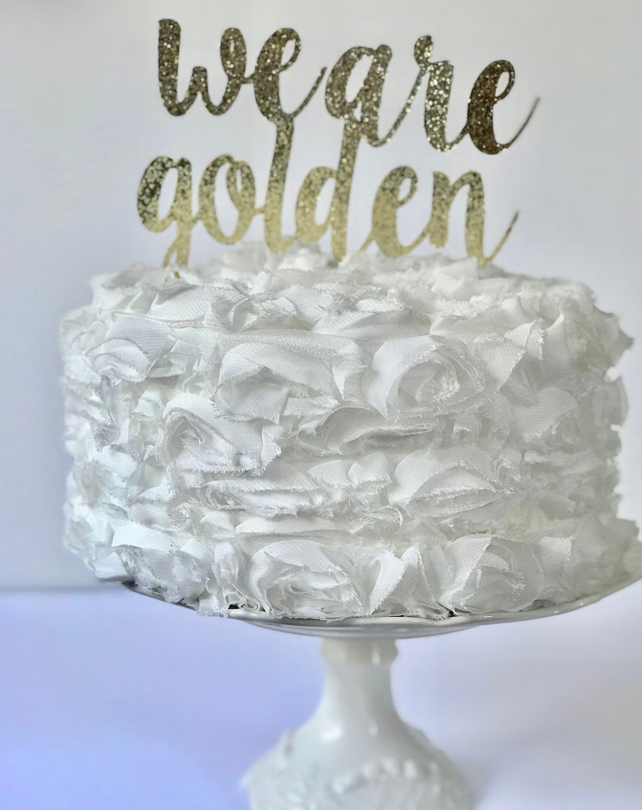 We are golden Cake Topper Wedding Day Last Name Initial for | Etsy