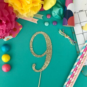 9 Cake Topper Glitter Party Decorations for Adult Girl Boy Anniversary ...