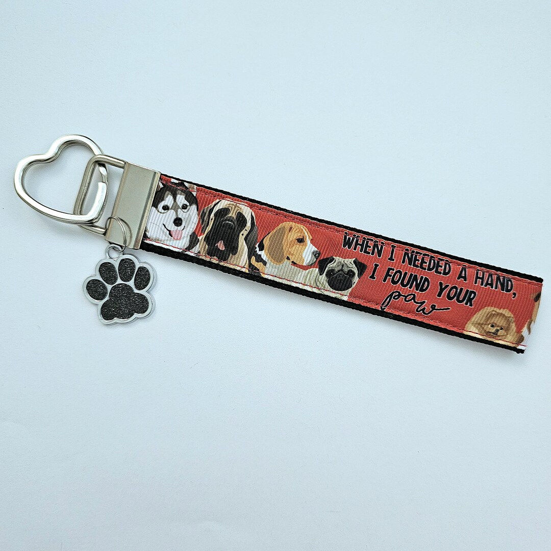 Dog Lovers Key Fob – Glitter Paw Print Charm, Rescue Dog Gift - Etsy