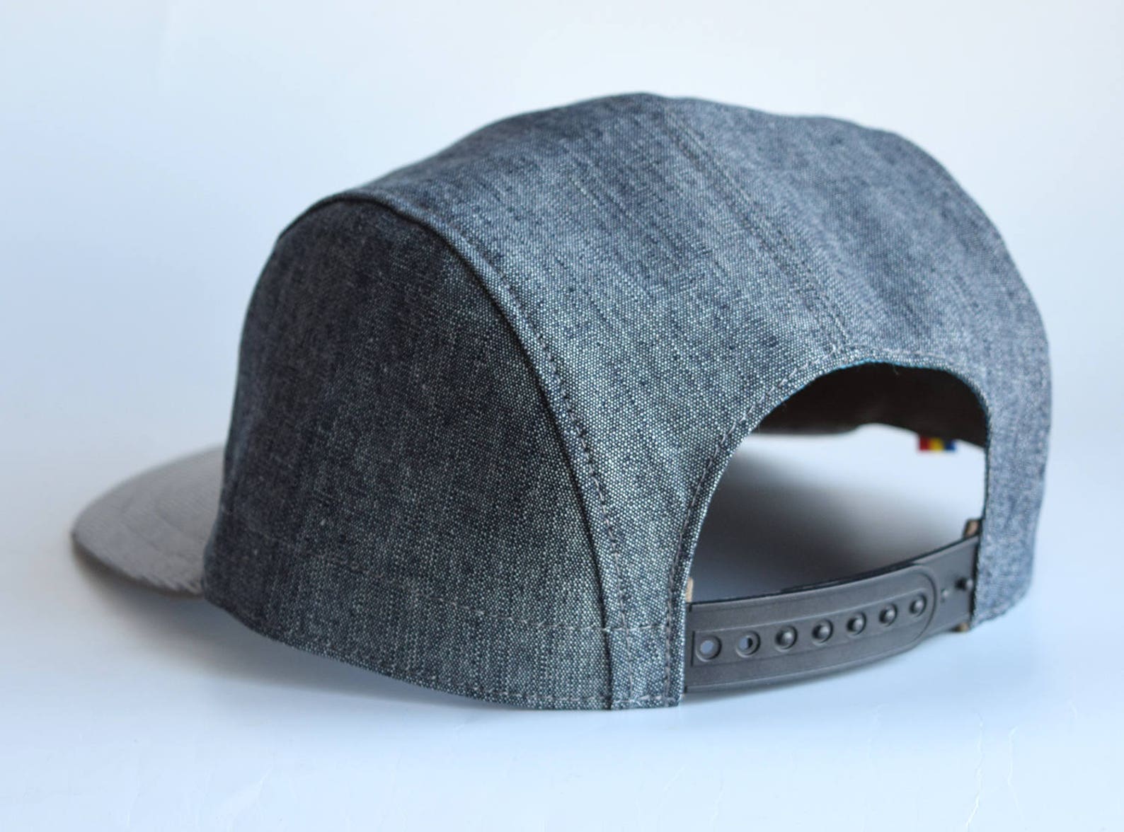 Greyish Blue Snapback Hat Cotton 5 Panel Hat Light Blue Brim - Etsy