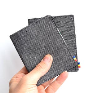 Gray Cotton Wallet. Vegan Wallet. Slim Wallet. Thin Wallet. Minimalist ...