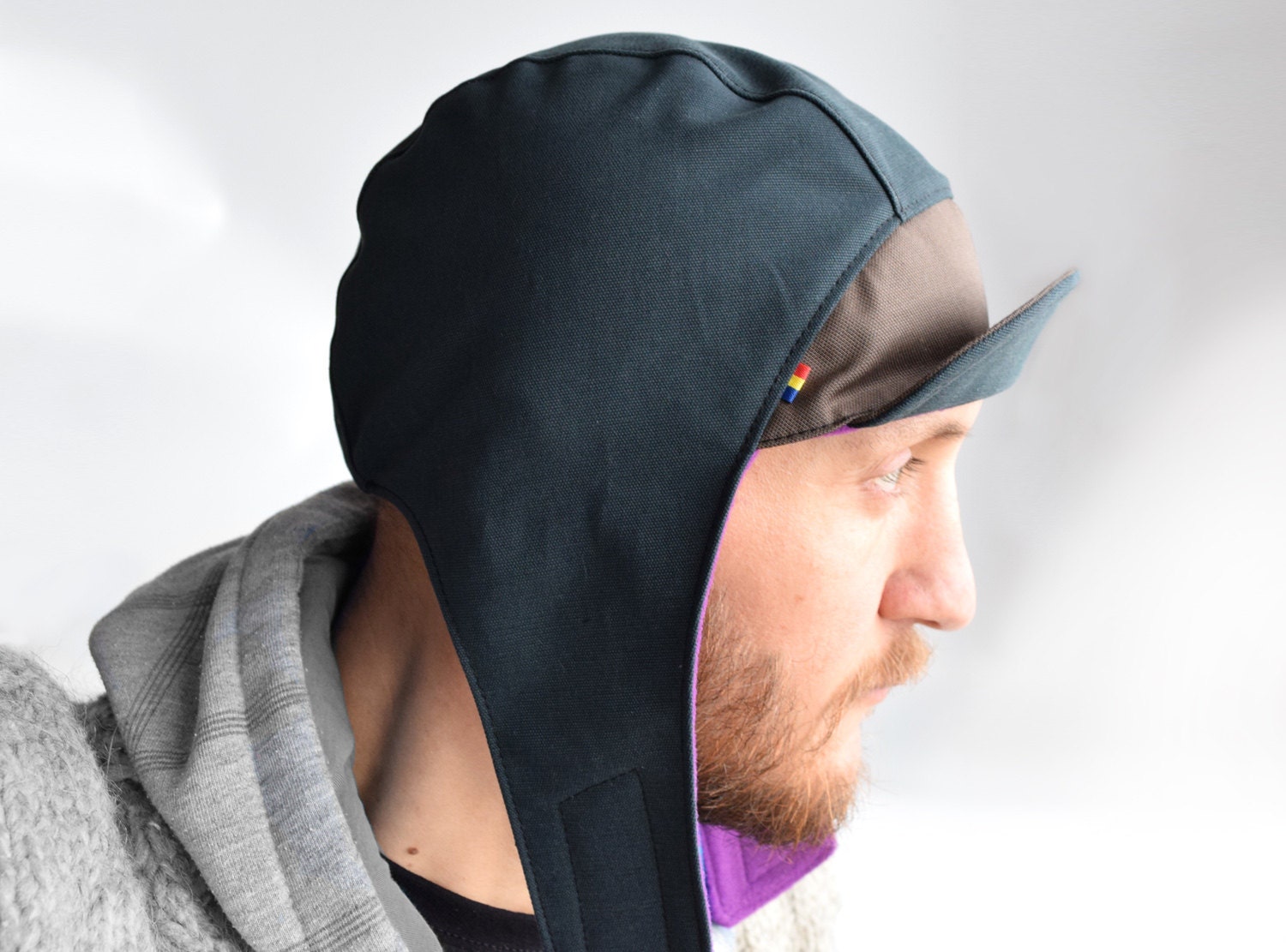 Dark Green Winter Cycling Cap With havana Brown - Etsy