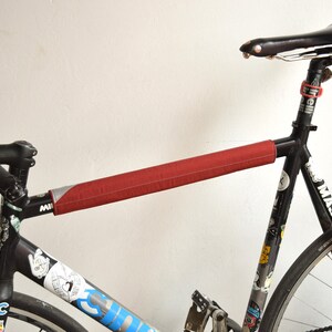 Dark Red Bicycle Frame Pad. Top Tube Padding. Bike Top Tube Protector ...