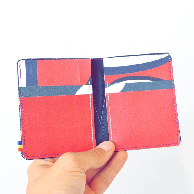 Gray Cotton Wallet. Vegan Wallet. Slim Wallet. Thin Wallet. - Etsy