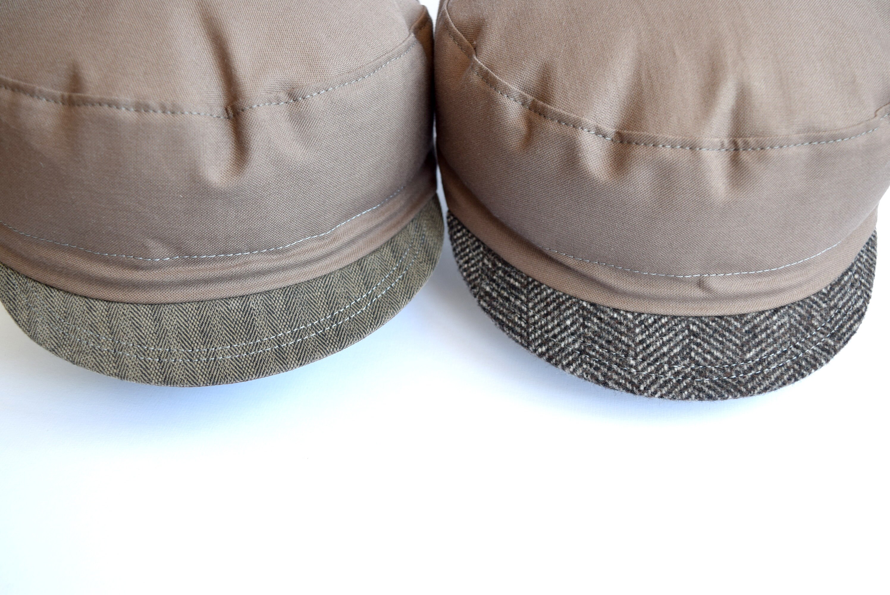 Brown Kepi Cycling Cap, Army Style Cap, Short Brim, Cotton - Etsy