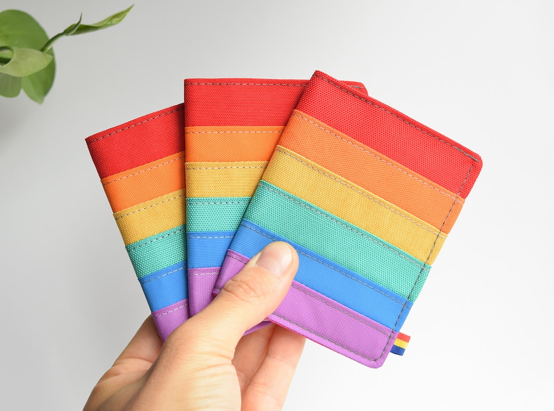 Rainbow Vegan Wallet for Women and Men, Minimalist Gay Pride Wallet - Etsy