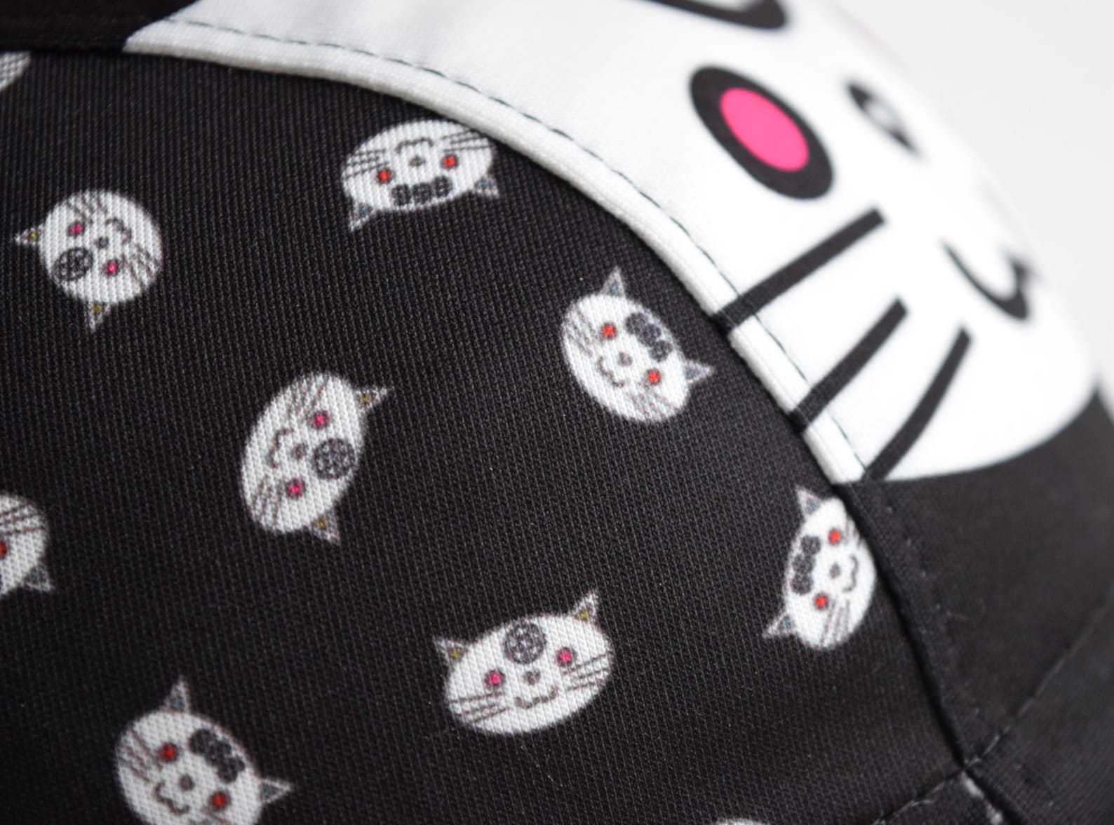 Black Cycling Cap With Satanic Cat Print, Spandex Cycle Hat, Pentagram ...