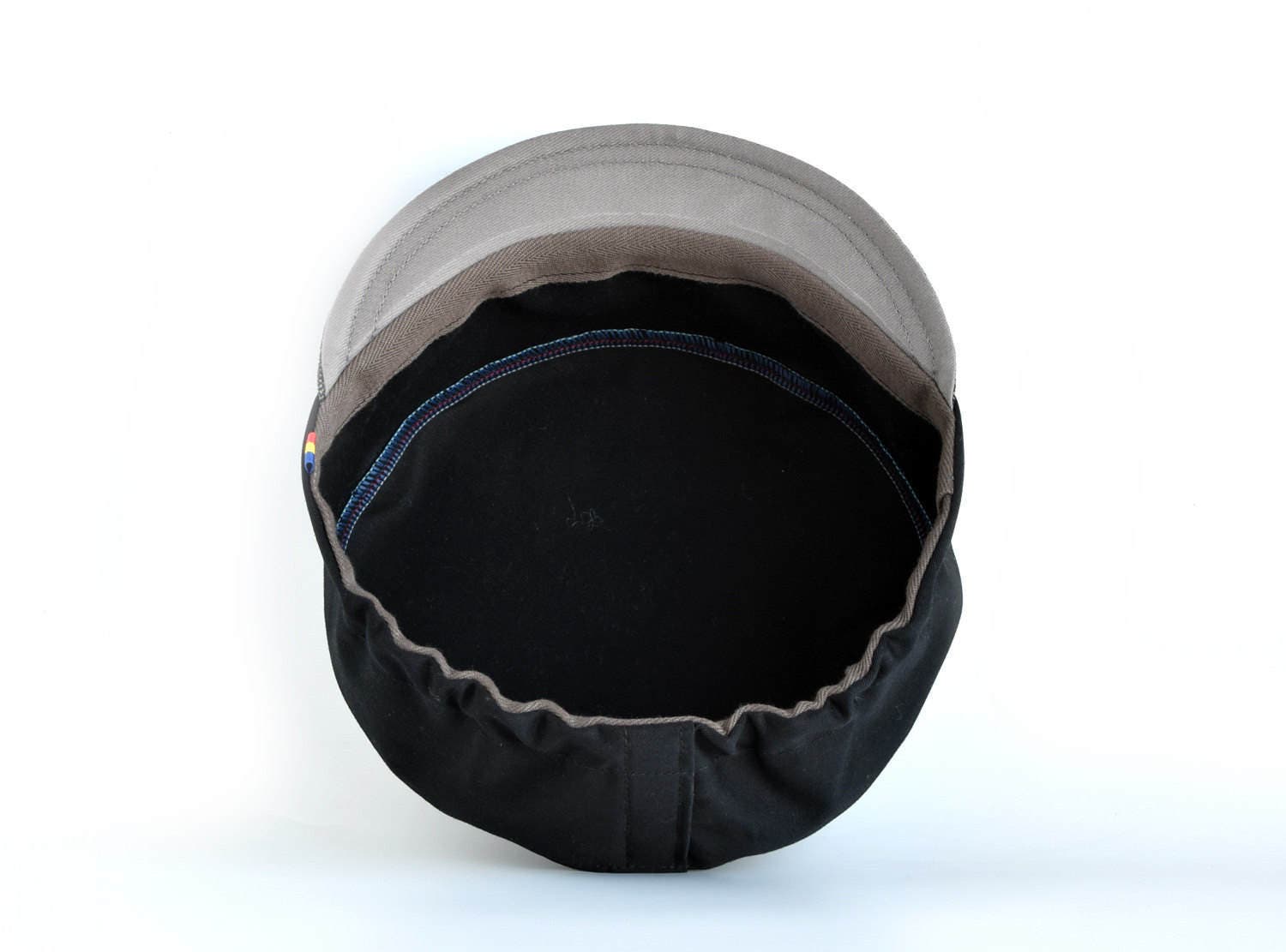 Black Kepi Cycling Cap, Army Style Cotton Hat, Short Grey Wool Brim - Etsy