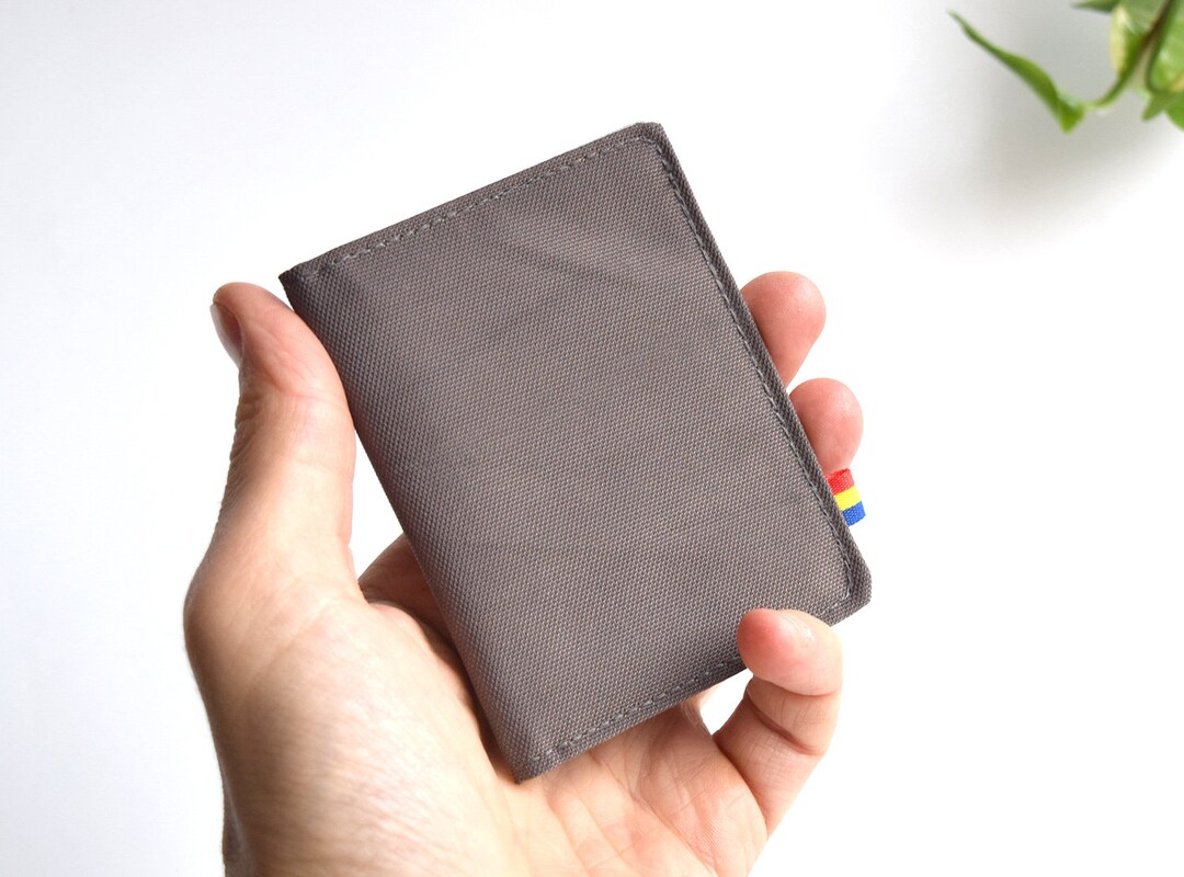 Cards Wallet in Warm Grey Cordura. Minimalist Vegan Wallet. Small ...