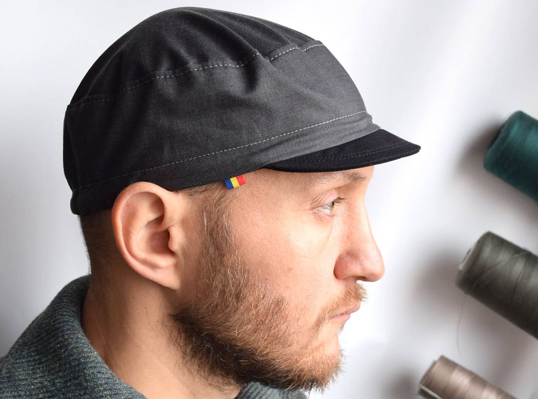 Dark Gray Cycling Hat, for Him, Army Style Cap With a Twist, Kepi Hat ...