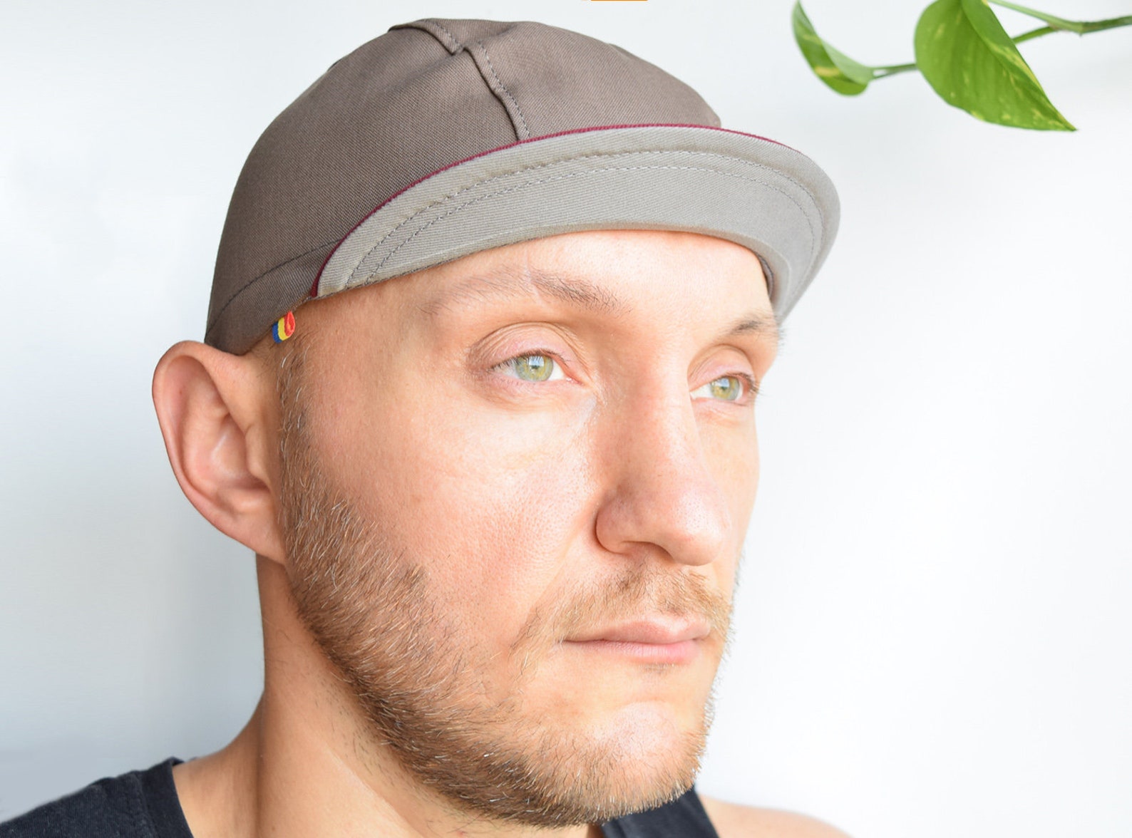 Brown kepi cycling cap Classical 3 panel cap Short burgundy | Etsy