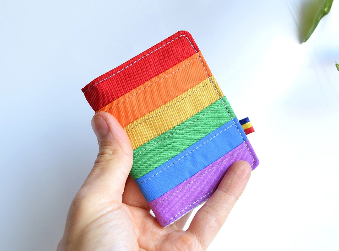 Rainbow Pride Card Wallet: Upcycled Minimalist Design - Etsy