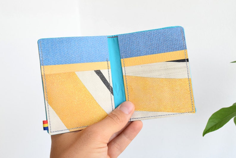 Slim wallet for women Yellow wallet Minimalist wallet for | Etsy