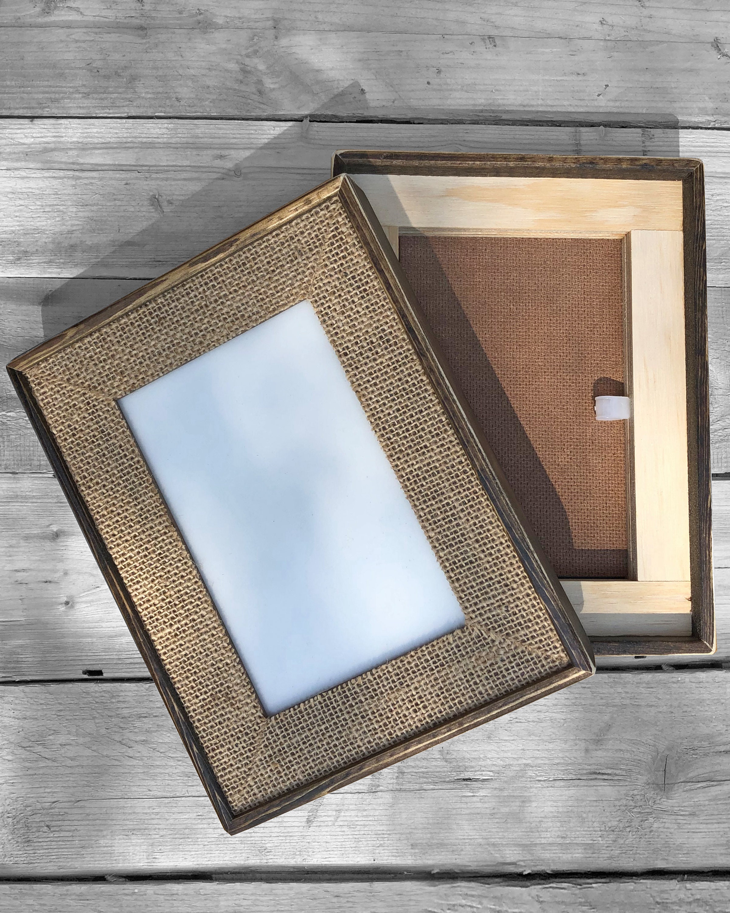Rustic Burlap Picture Frame - Etsy