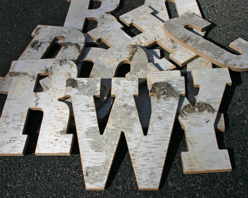 Real Birch Bark Letter wedding Decor Personalized Letter | Etsy