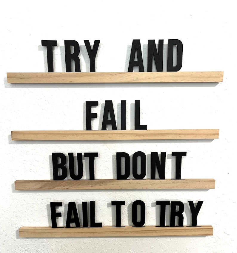 Wood Letters With 4 Bases, Custom Word Shelf Sign, Includes 159 Letters ...