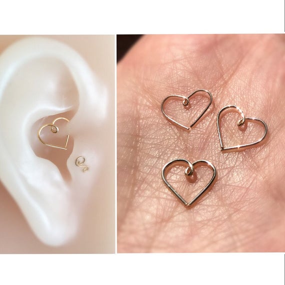 Heart Hoop Tragus Piercing