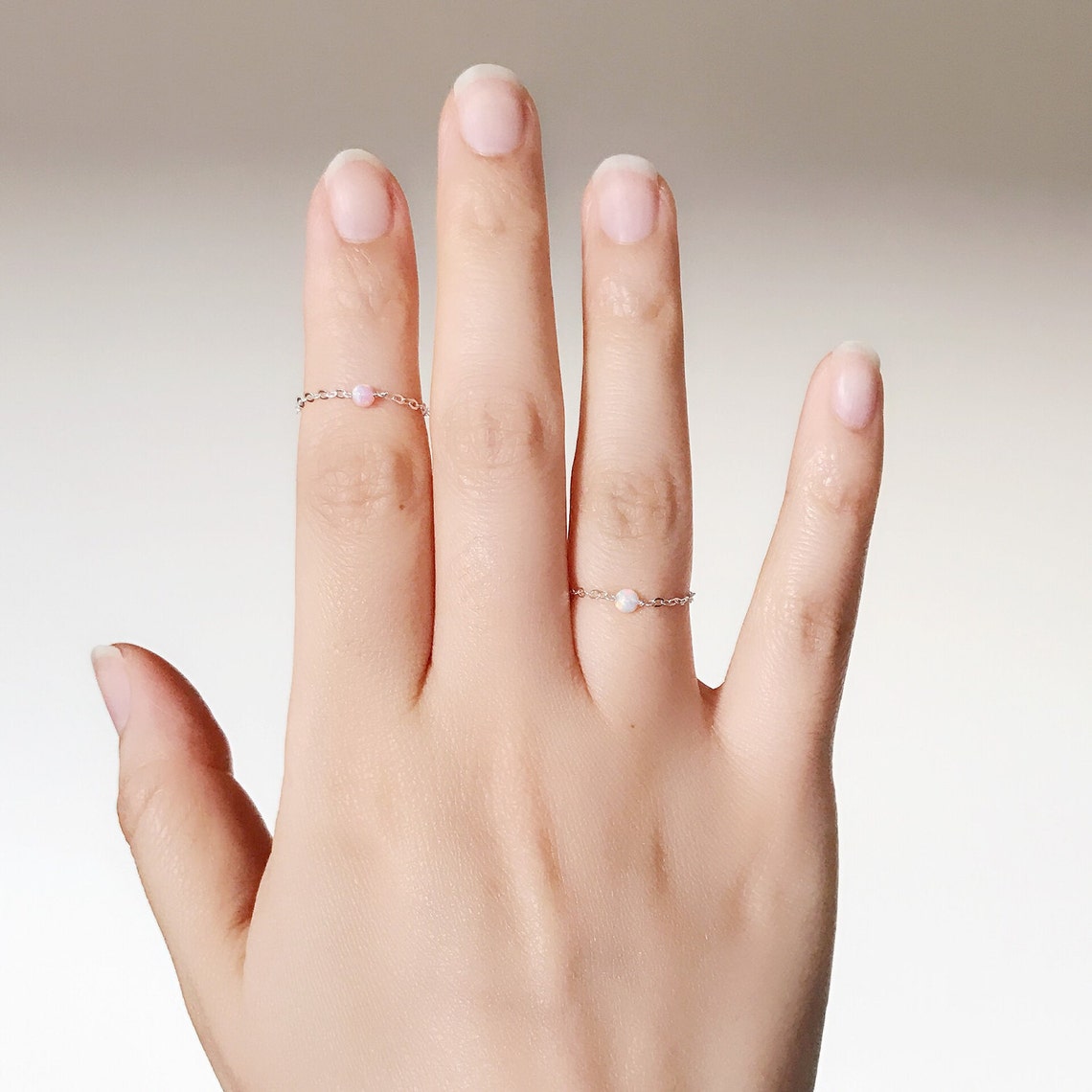 Fire Opal Chain Ring-925 Sterling Silver 14k Gold/ Rose Gold - Etsy