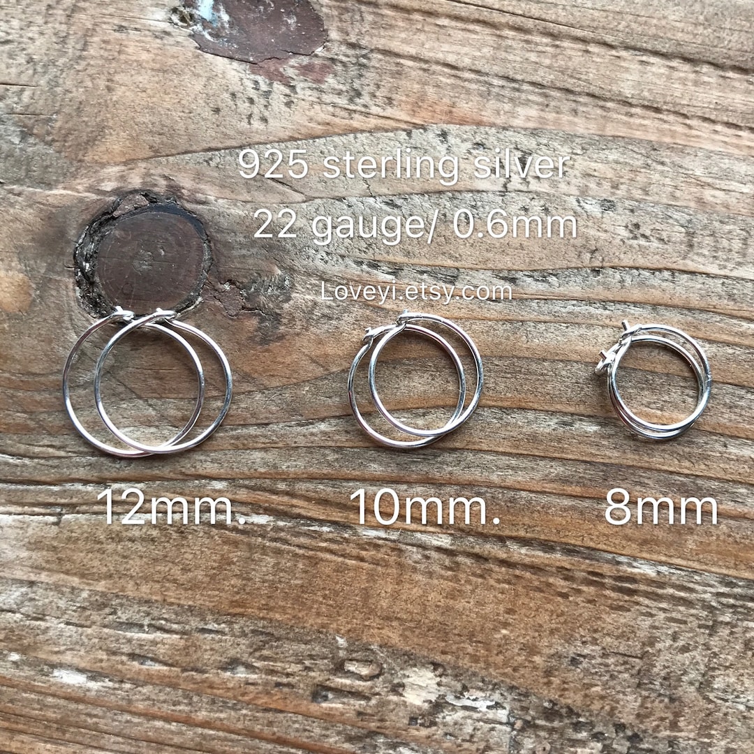 Thin 22 Gauge 0.6mm 925 Sterling Silver 8/10/12mm Cartilage/helix/lobe/second Lobe Earring Nose ...