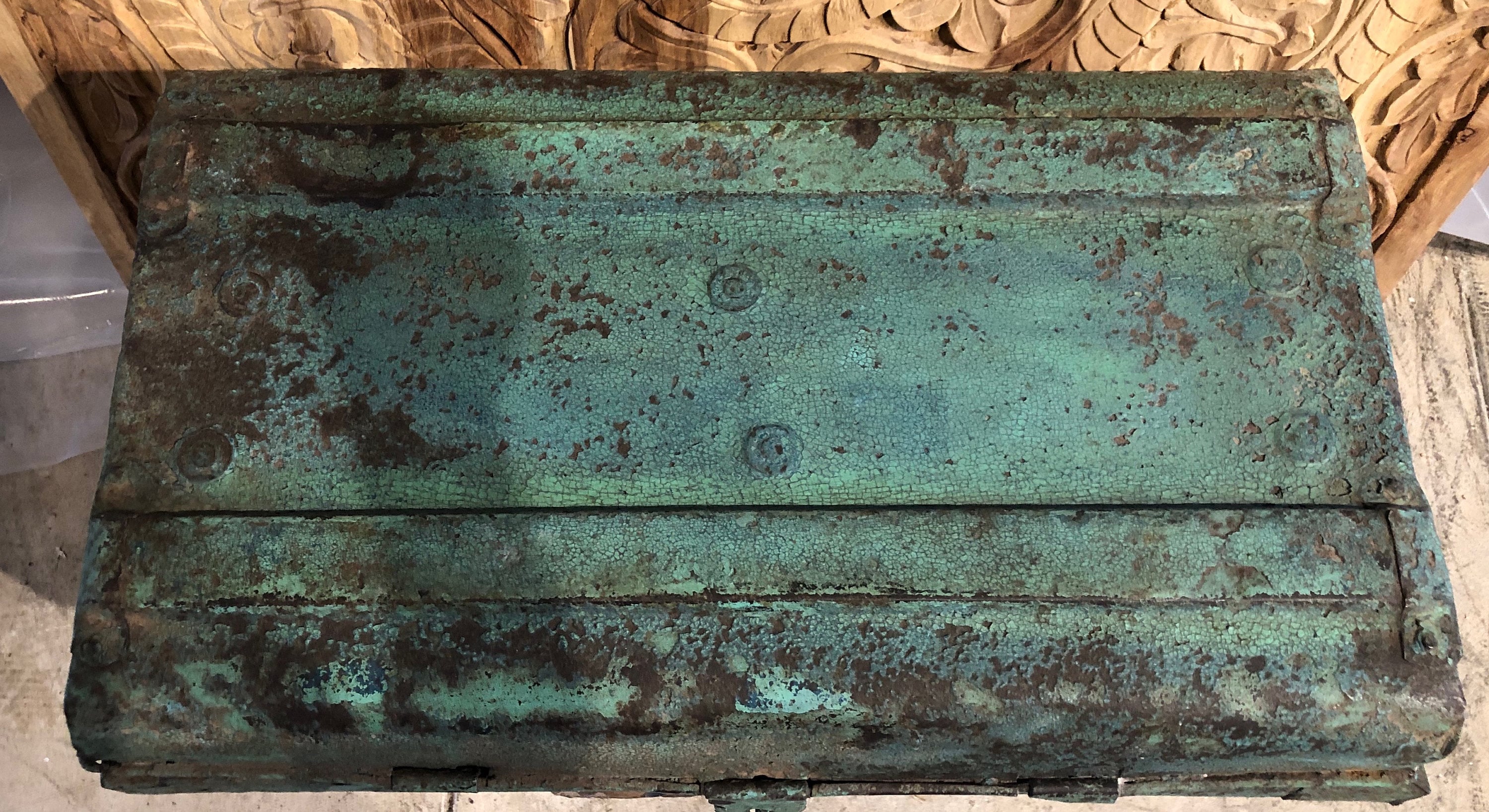 Distress Metal indian vintage Tool box, suitcase, storage, money box ...