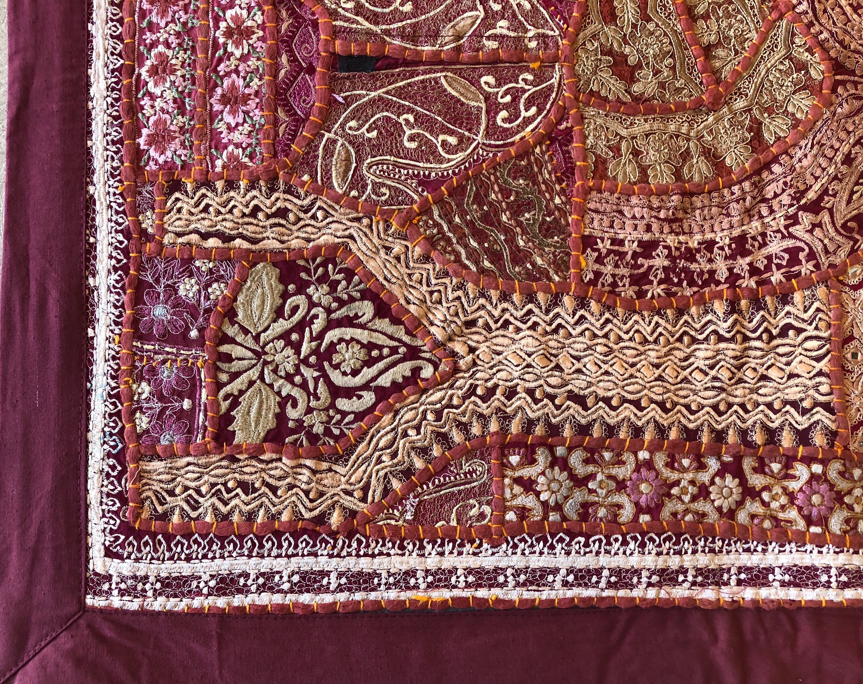 Eggplant Bohemian patchwork tapestries, Multi color, Wall Hanging ...