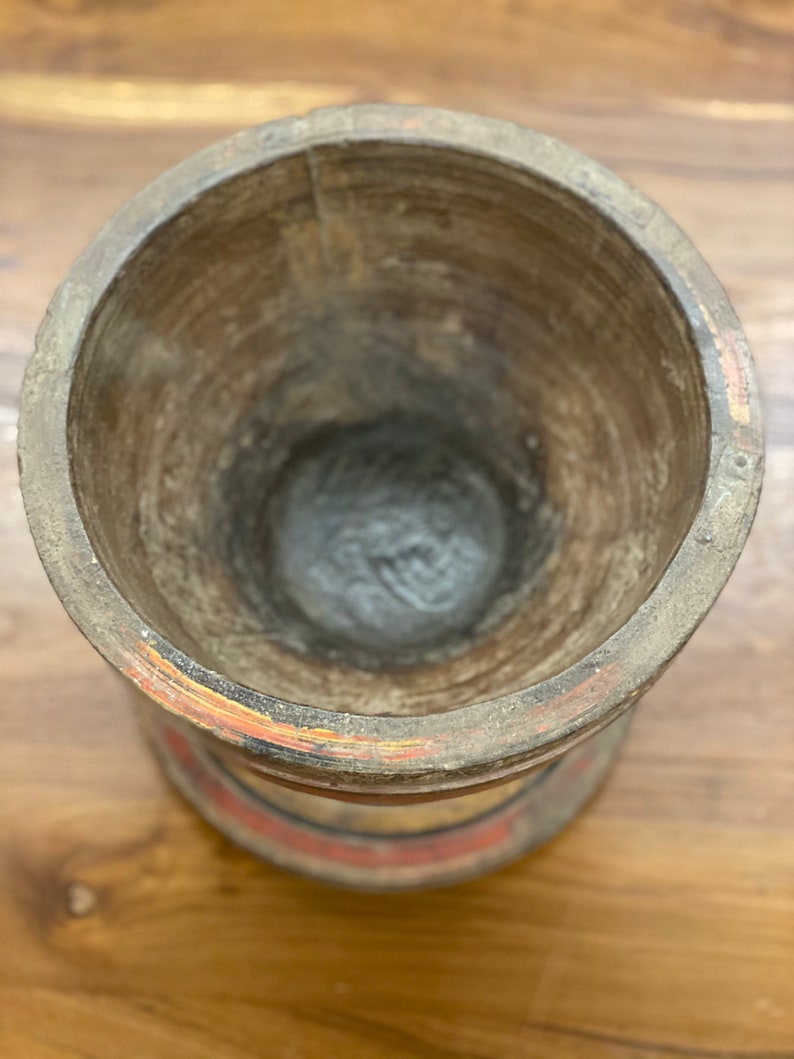 Old Carved Wooden Planter Indian Wooden Ukhali Wooden Pot - Etsy