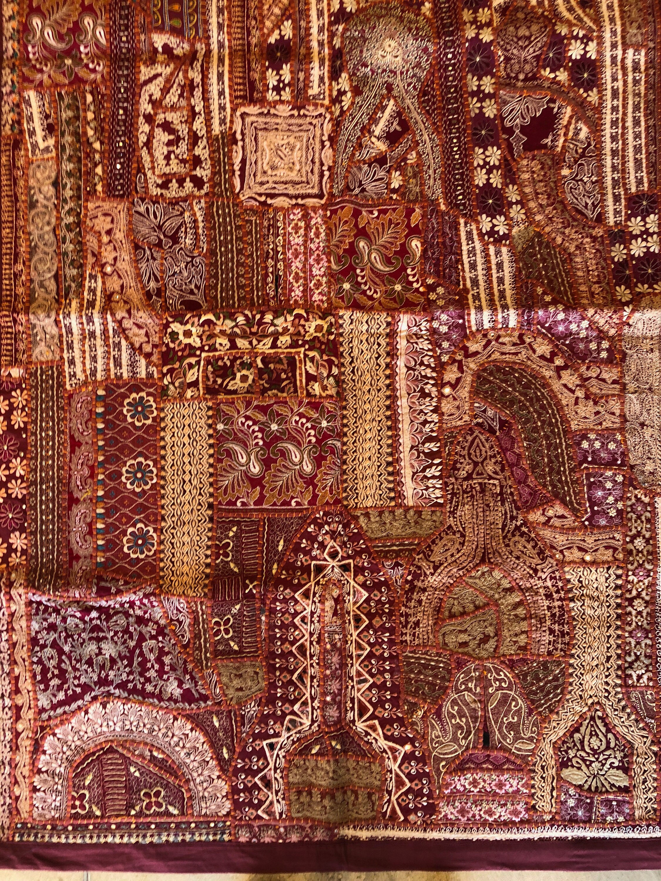 Eggplant Bohemian patchwork tapestries, Multi color, Wall Hanging ...