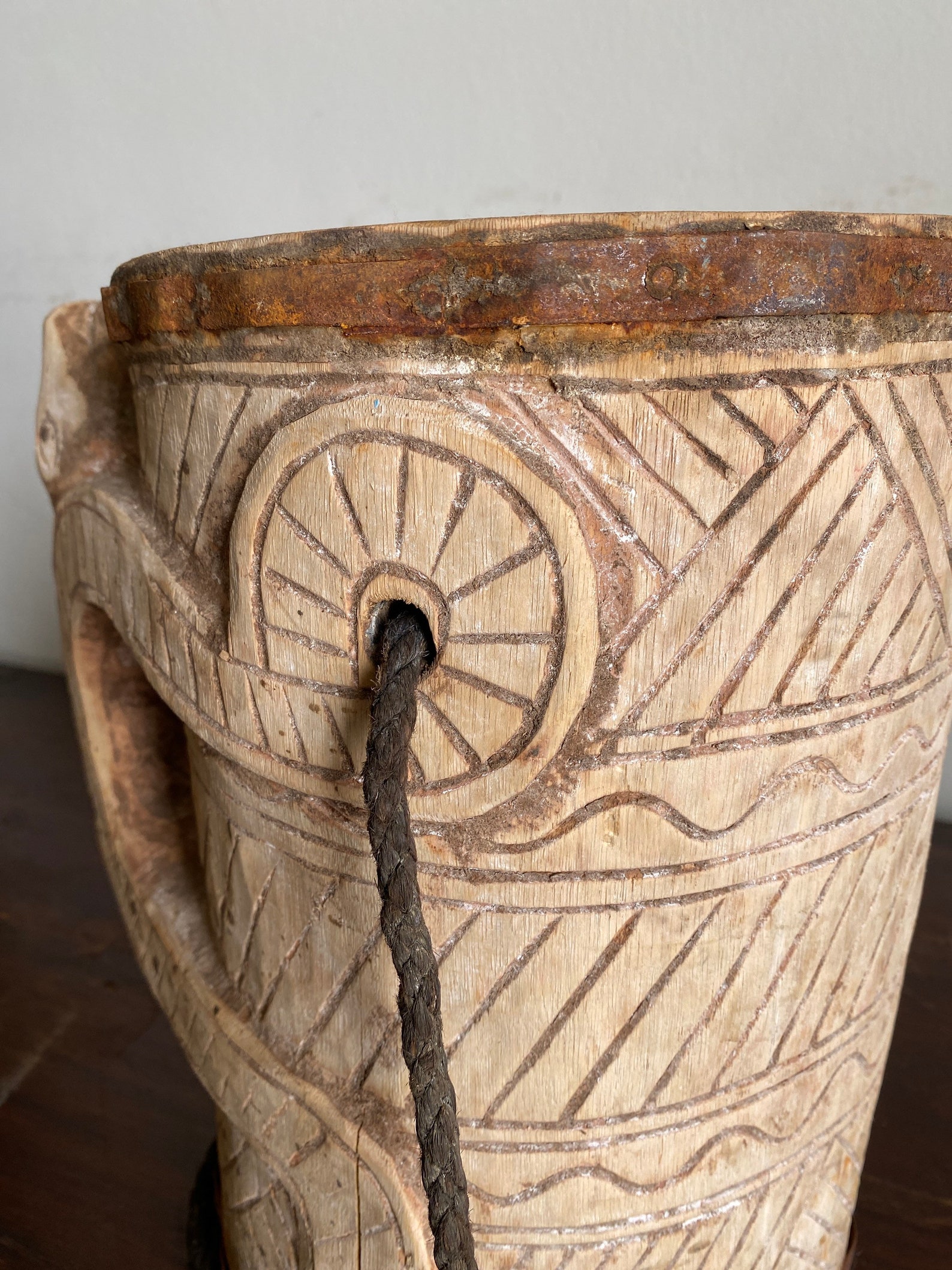 Indian Tribal Wooden Planter Decorative Pot Rustic Wooden - Etsy
