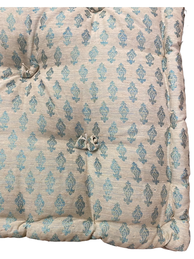Light Blue Brocade Fabric Floor Sitting Cushion Floor - Etsy