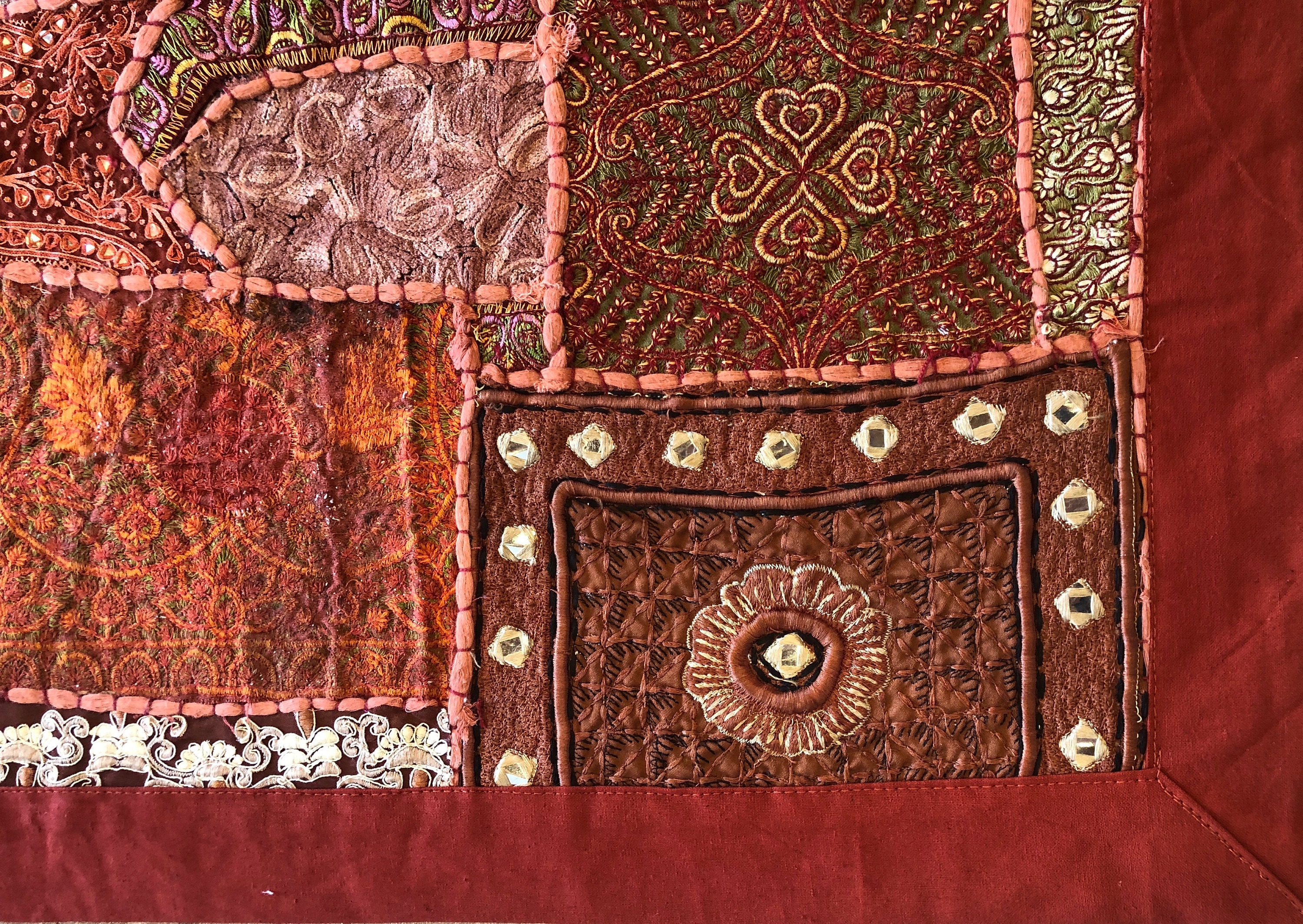 Burned Orange Bohemian patchwork tapestries, Multi color, Wall Hanging ...