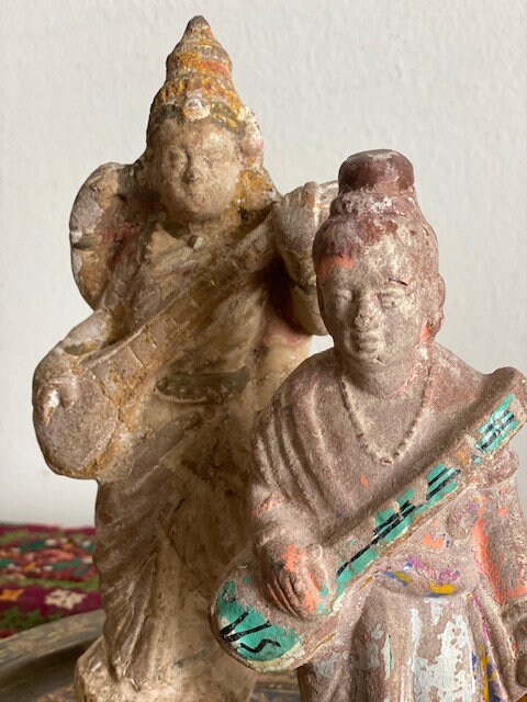 Saraswati Clay goddess, sculptures, Clay toy, home decor