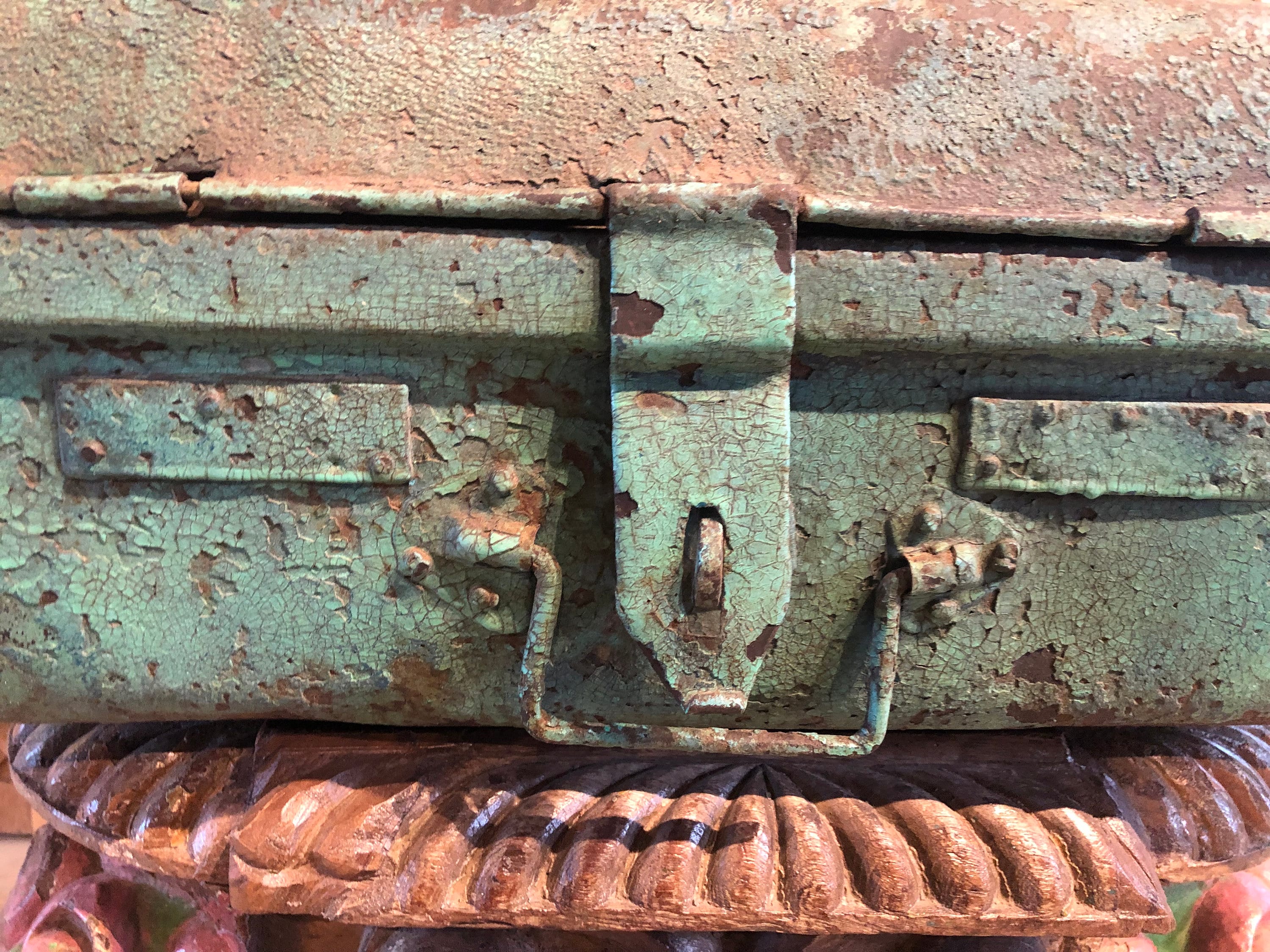 Distress Metal indian vintage Tool box, suitcase, storage, money box ...