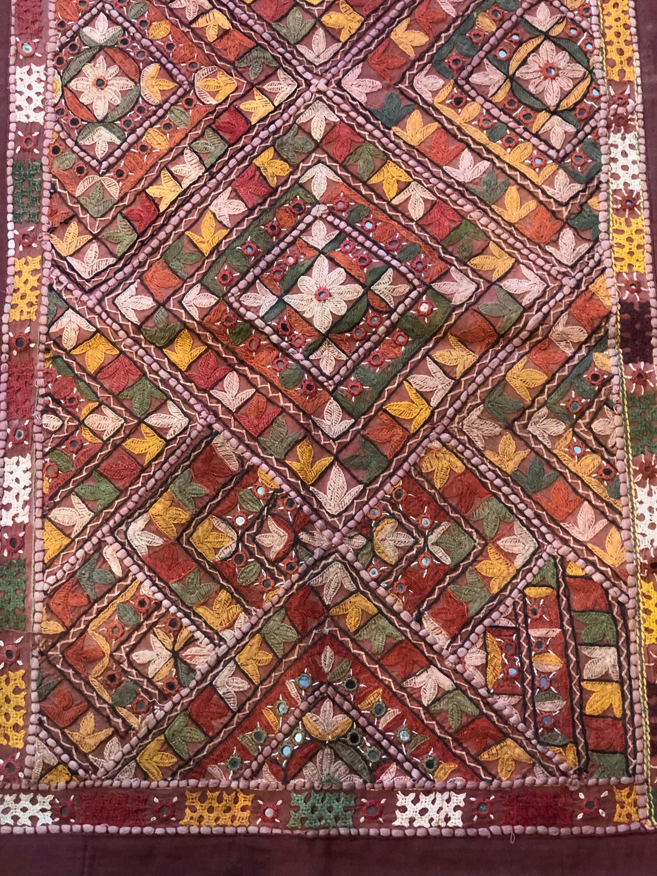 Orange Bohemian patchwork tapestries, Table Runner, Multi color, Wall ...