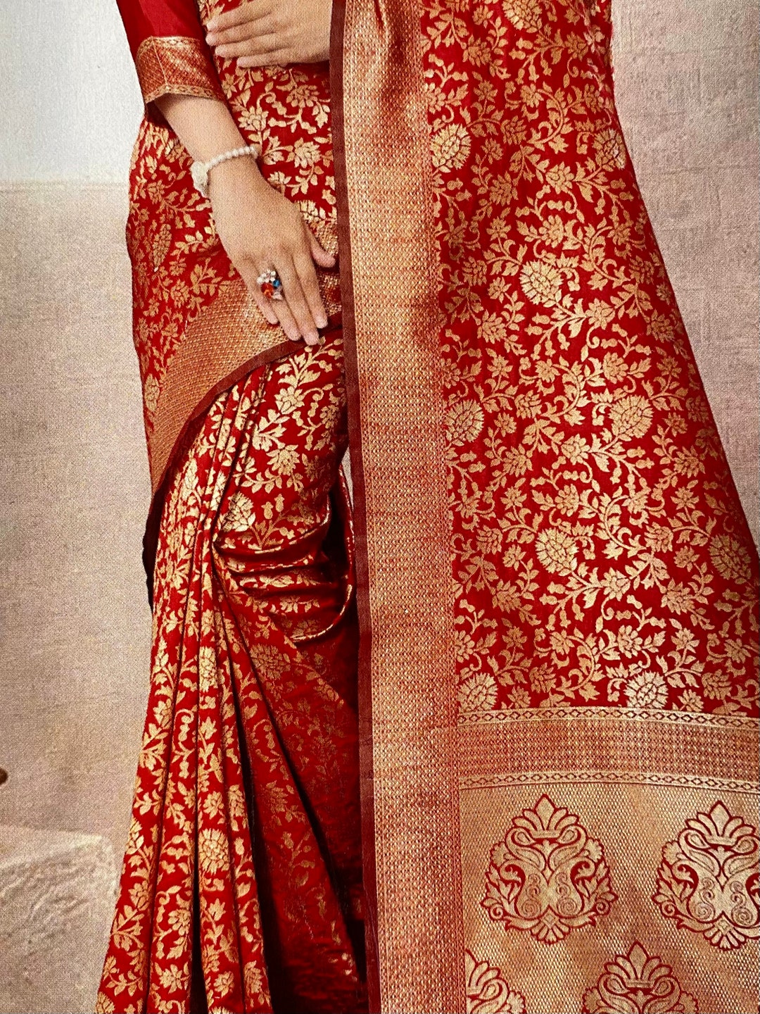 Red Sari Fabric, Party Decor, Weddings, Bollywood Parties, Fabric - Etsy