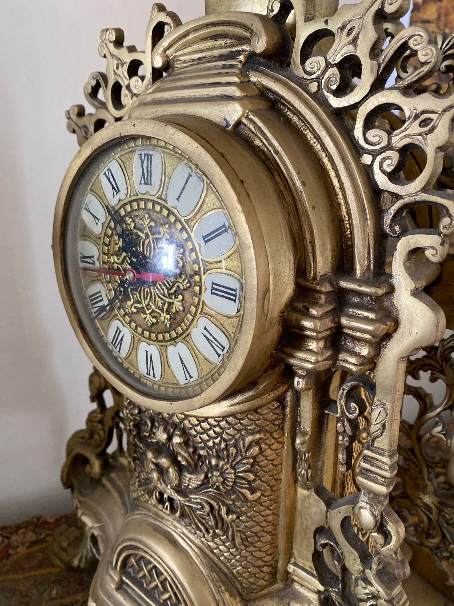 Vintage Large Brass Clock, Standing Clock - Etsy UK