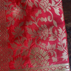Red Sari Fabric, Party Decor, Weddings, Bollywood Parties, Fabric - Etsy