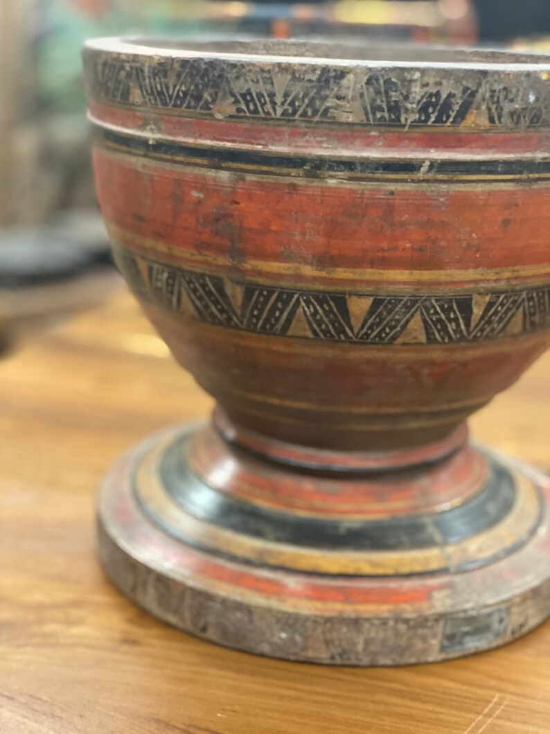 Old Carved Wooden Planter Indian Wooden Ukhali Wooden Pot - Etsy