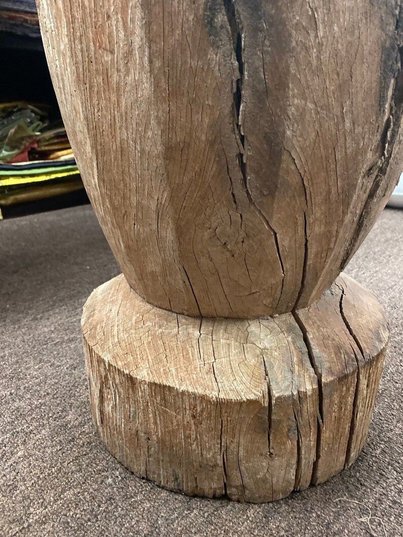 Old Carved Wooden Planter Indian Wooden Ukhali Wooden Pot - Etsy