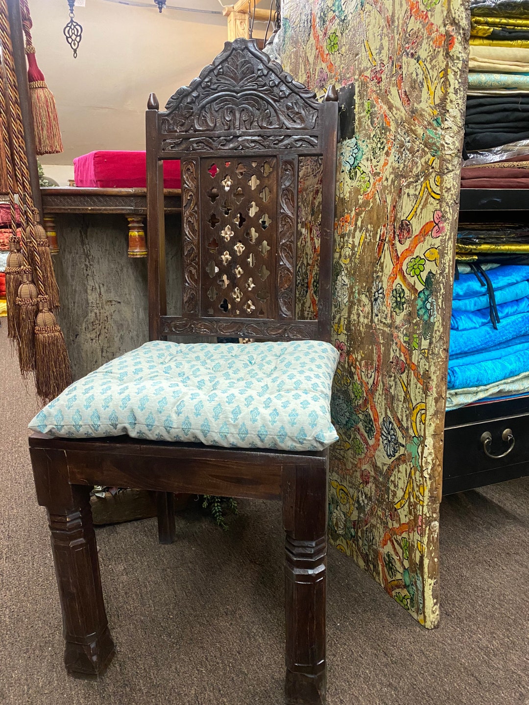 Indian Dining Chair Cushion, Chairs Pillow, Chairs Pads - Etsy