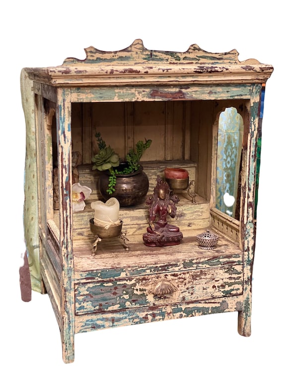 Indian Temple Showcase Display Case Altar Shrine Wooden | Etsy