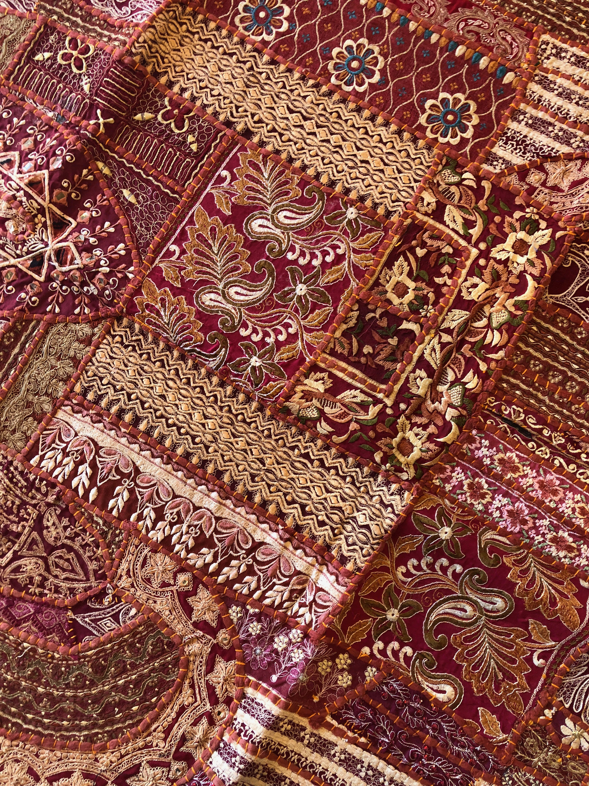 Eggplant Bohemian patchwork tapestries, Multi color, Wall Hanging ...