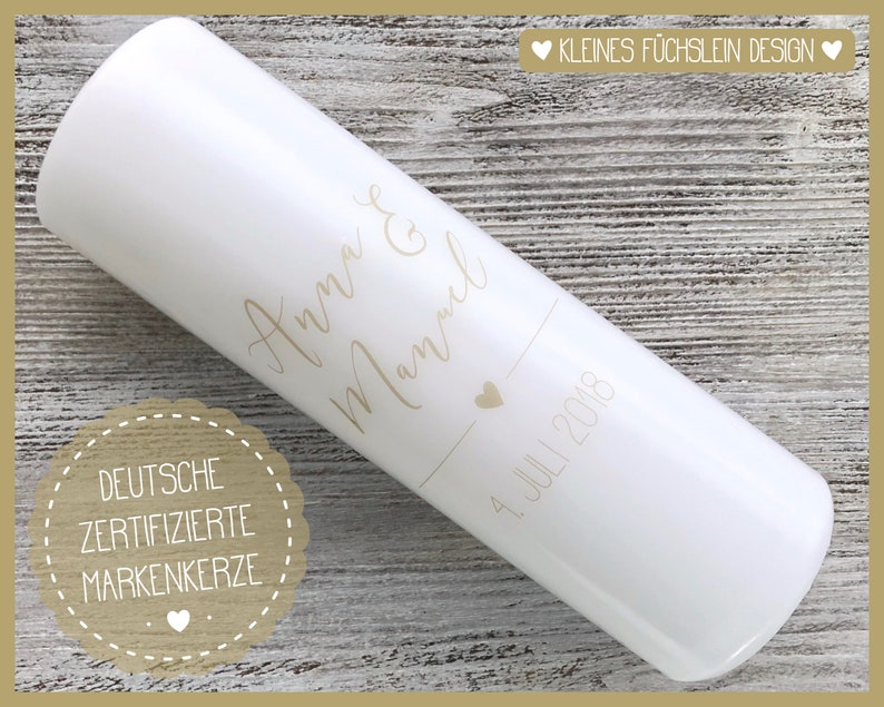 Hochzeitskerze Kalligraphie Anna & Manuel - Etsy.de