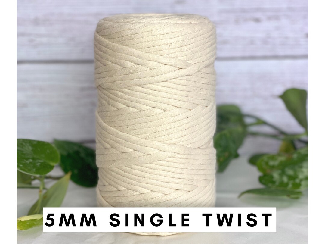 5mm Single Twist Macrame Cord 100m - 100% Macrame Cotton Cord 5mm ...