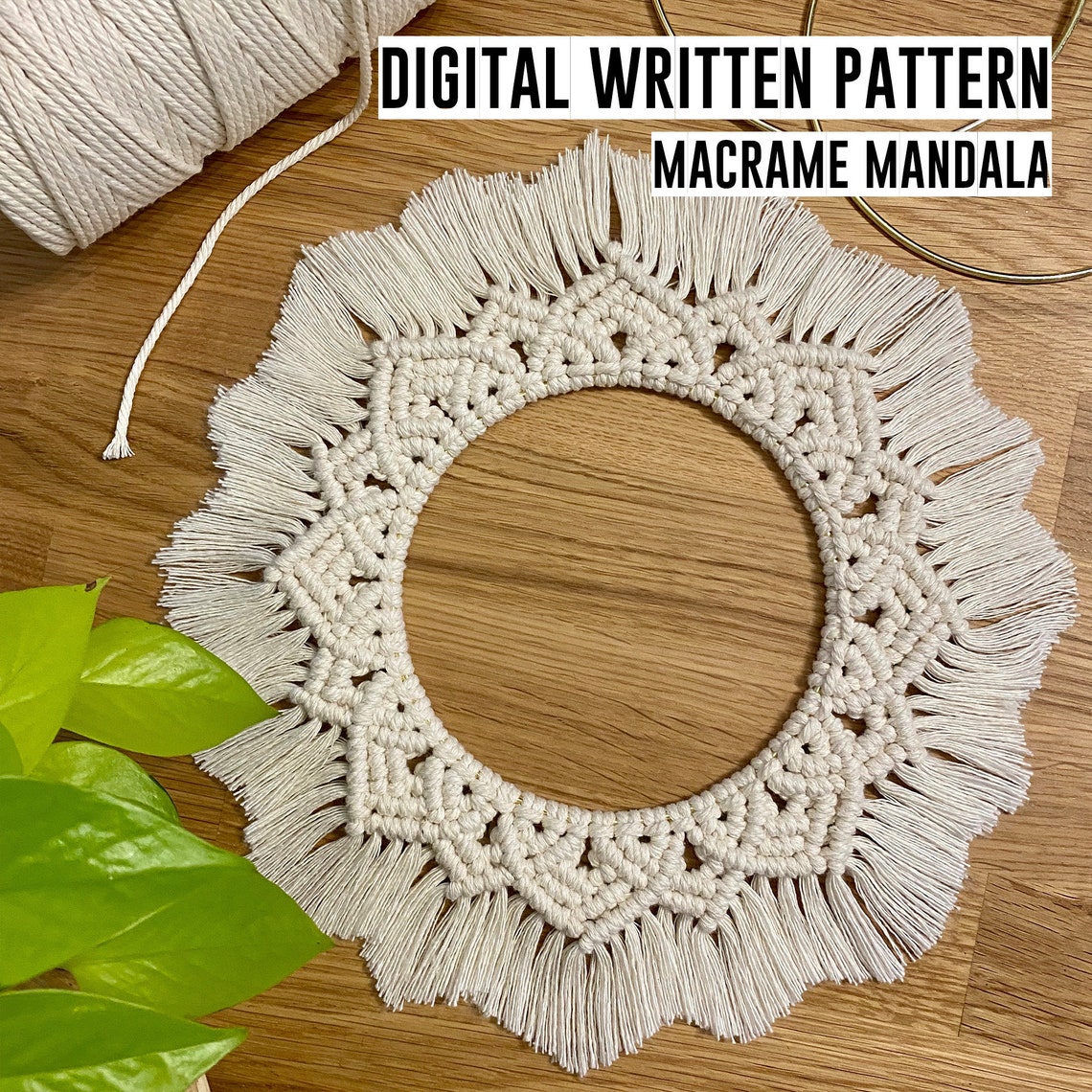 Macrame Mandala Wall Hanging INSTANT DOWNLOAD Written Pattern - Etsy