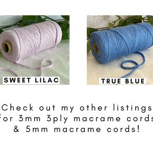 3mm Single Twisted Macrame Cord 100m - 100% Cotton 14 Colours | Twisted ...