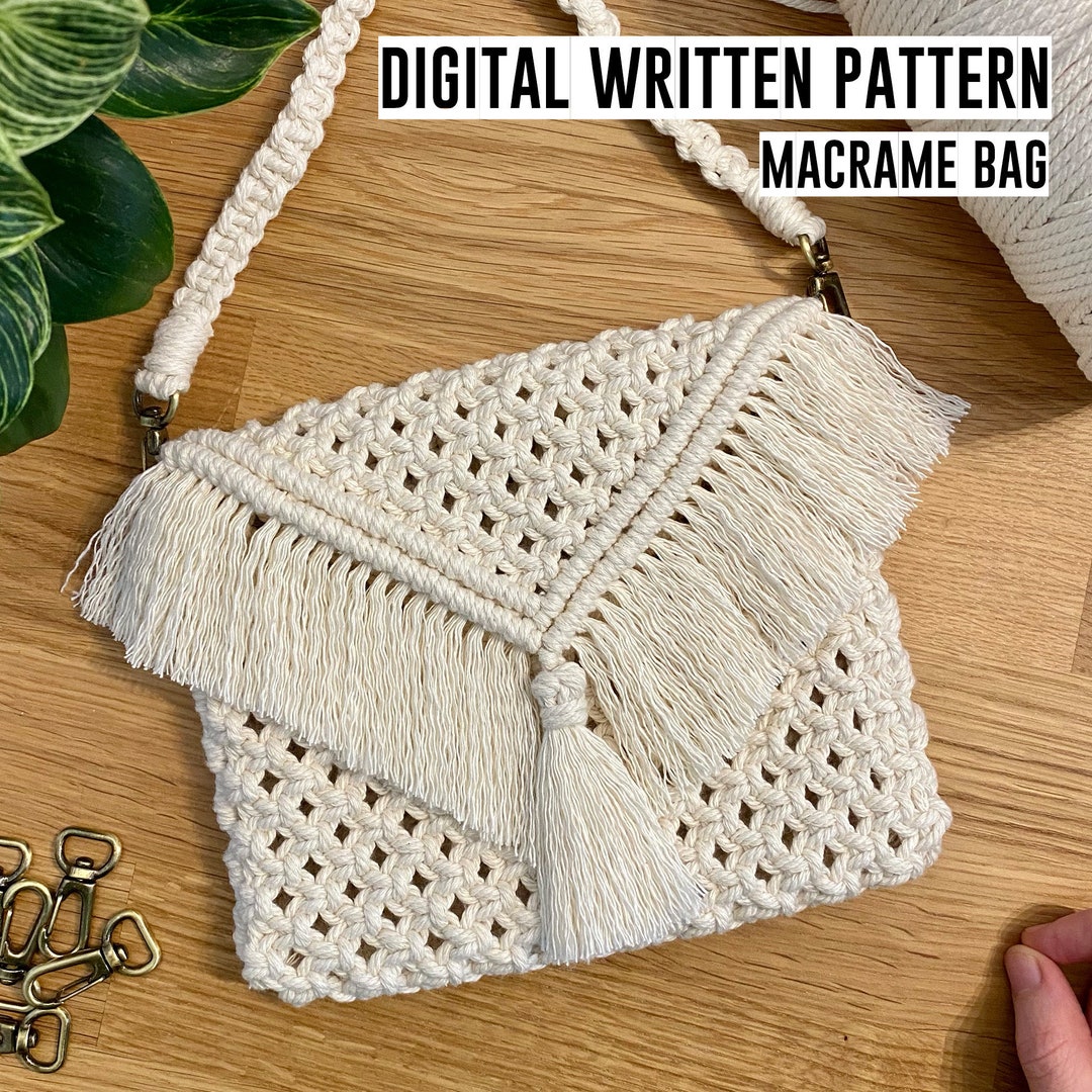 Macrame Bag/clutch Boho INSTANT DOWNLOAD Written Pattern, Macrame Diy ...